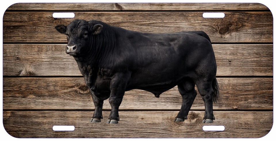 Personalized Assorted Angus Black Metal License Plate Beef Cattle Print ...