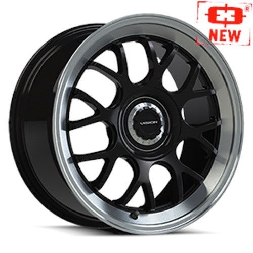 4 New 20x8.5 Vision 478 Alpine Black Brushed Lip 5x100 5x115 ET35 ...