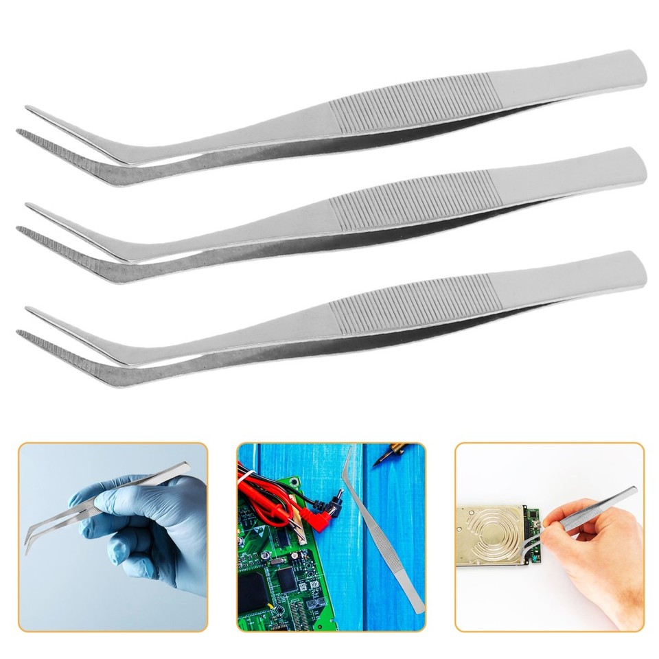 4Pcs 4cm Stainless Steel Anti-static Tweezer Tweezer for Electronics ...
