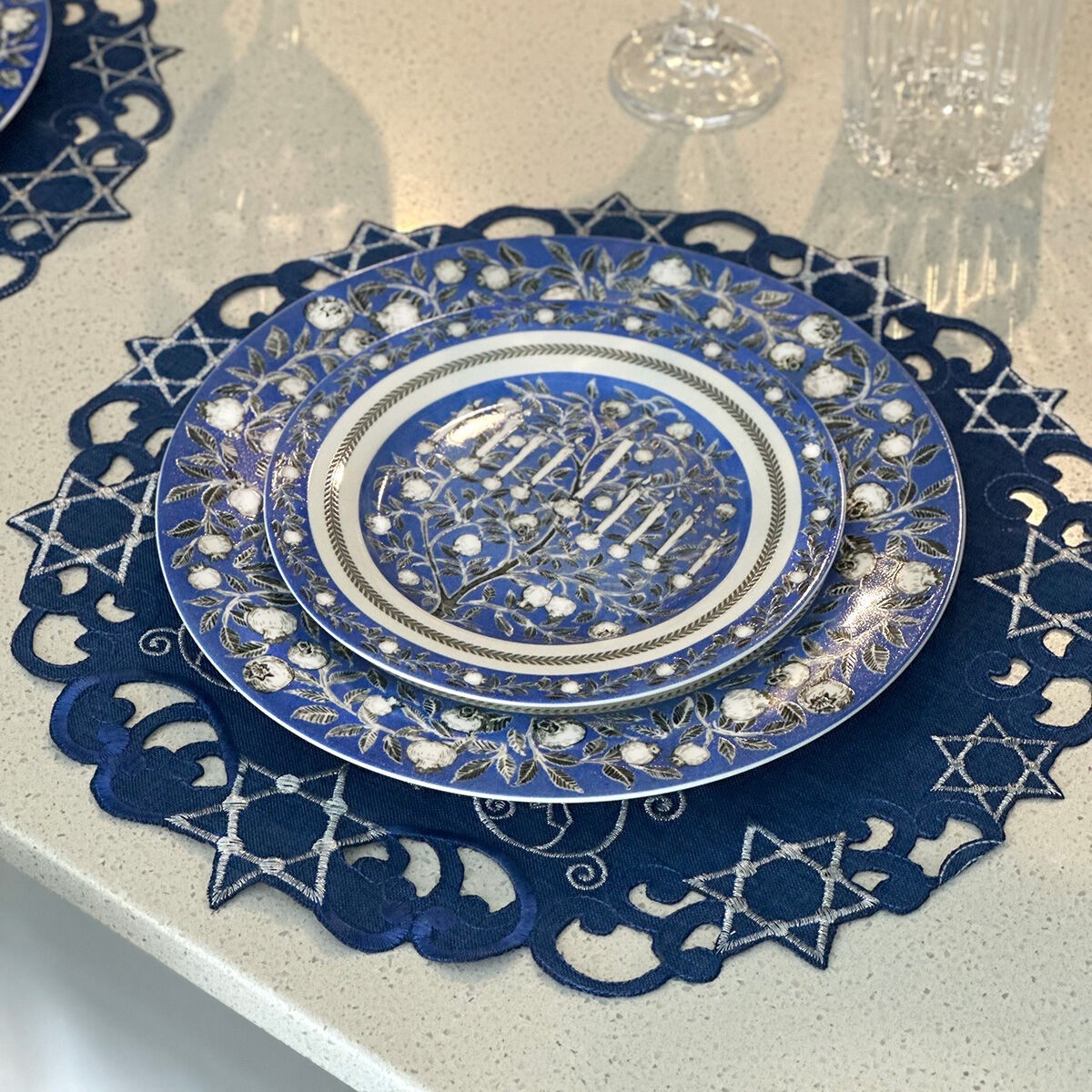 4pc Hanukkah Dinner Plate Set Porcelain Entree Plate Chanukkah Plate | eBay