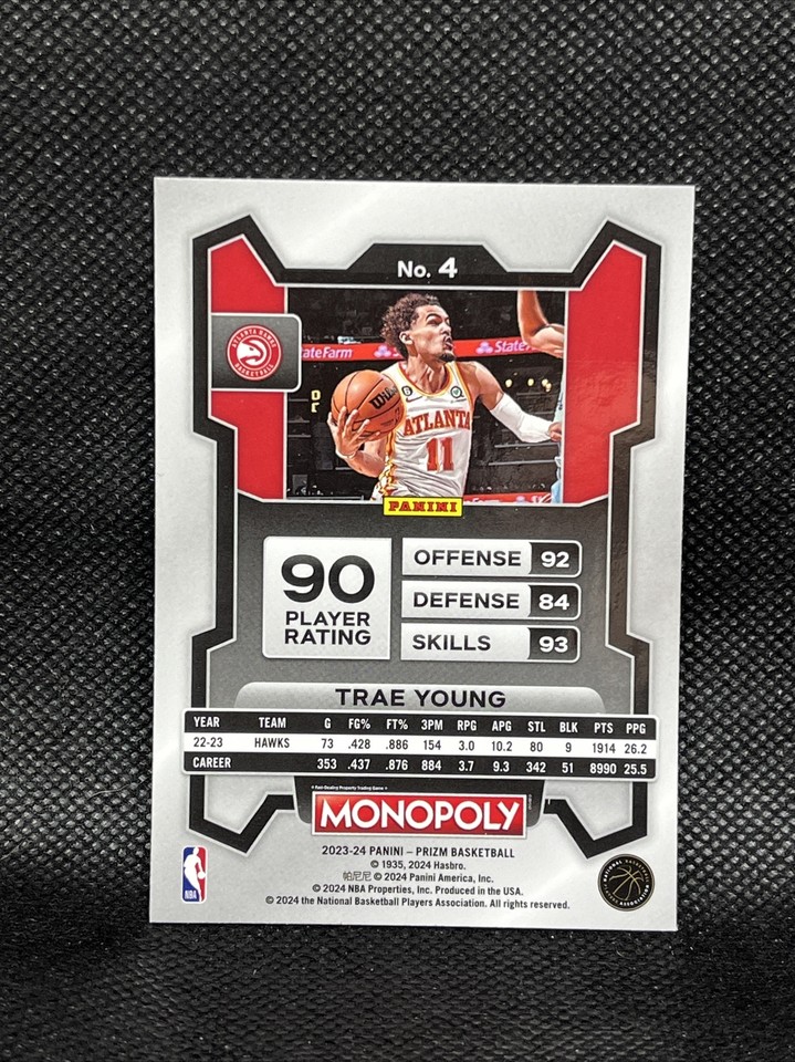Trae Young 2023-24 Panini Prizm Monopoly #4 Atlanta Hawks | eBay