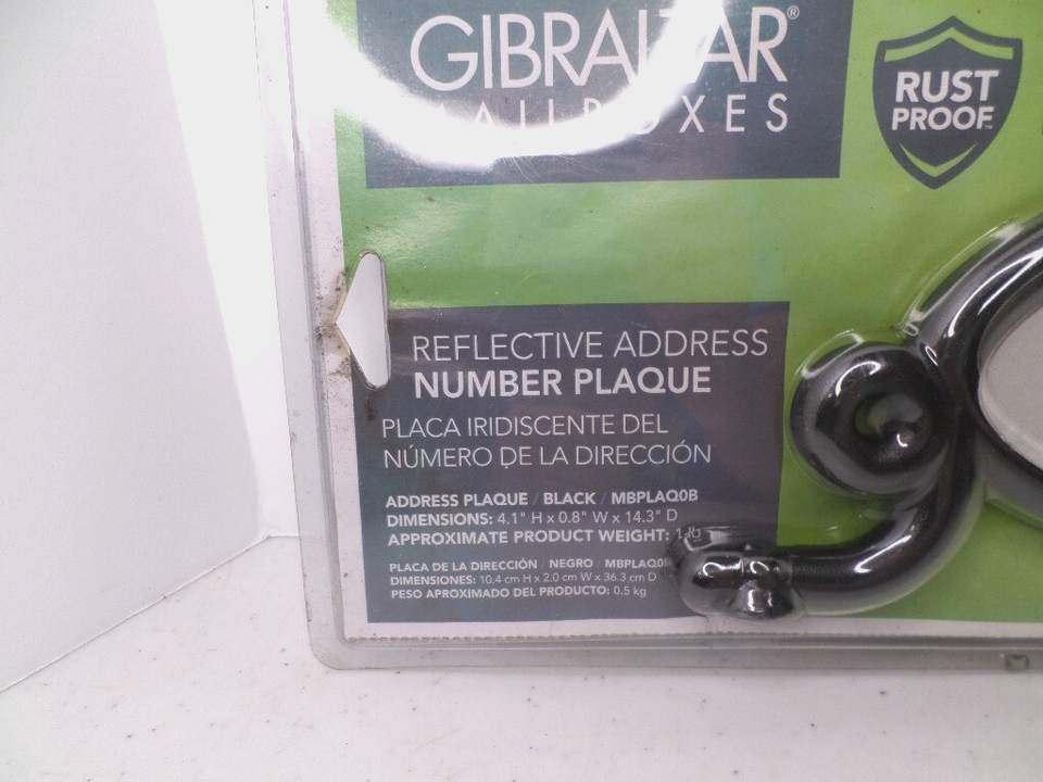 Gibraltar Mailbox Reflective, Plastic, Address Number Plaque, Black ...