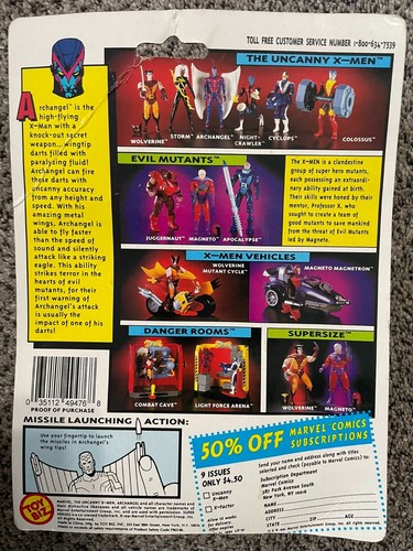 1991 Marvel Comics The Uncanny X-Men Archangel Action Figure Toy Biz ...