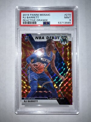 Mosaic 2019 NBA Knicks RJ Barrett Reactive Orange Prizm Rookie Card ...