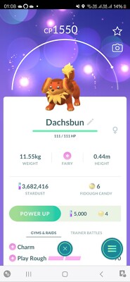 Pokémon Dachsbun ( Fidough Evolution ) GO | eBay