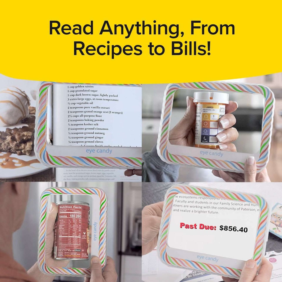 Eye Candy Ultra-Bright Full-Page Magnifier, As Seen On TV, Magnifies Up ...