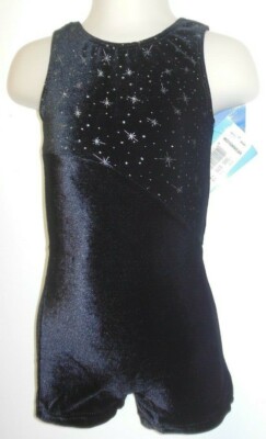 Starry night shorty unitard Gymnastic Velvet black child sizes $36 ...