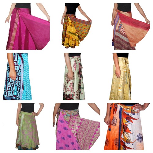 Lot 5 Pcs Rapron Long Ethnic Silk Hippie Skirt Bohemian Beach Wear Wrap ...
