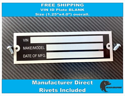 BLANK SERIAL ID TAG PLATE DATA CAR TRUCK HOT ROD EQUIPMENT TRAILER FREE ...