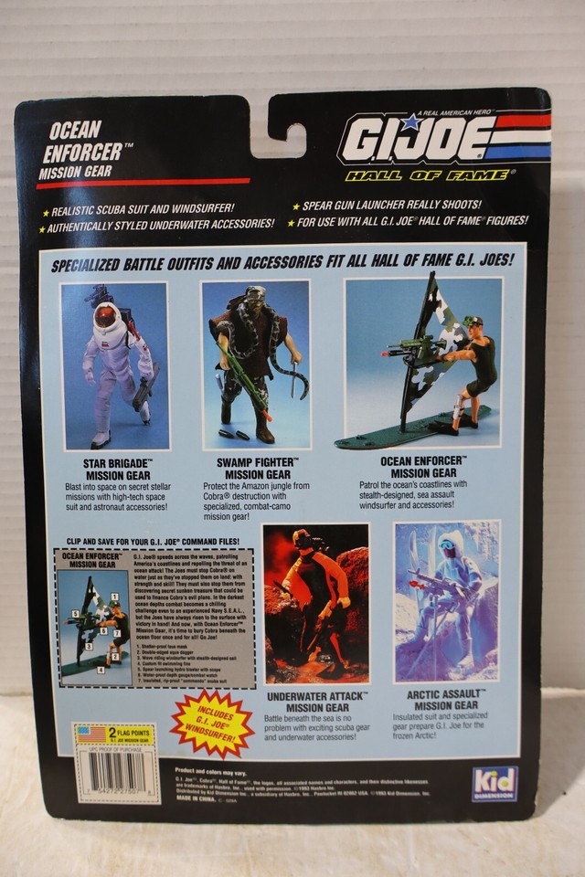 NEW 1993 G. I. Joe Hall Of Fame Mission Gear Ocean Enforcer NEW in pack ...