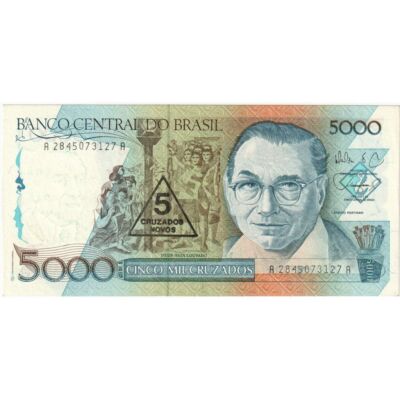 [#1291035] Brazil, 5 Cruzados Novos on 5000 Cruzados, AU | eBay