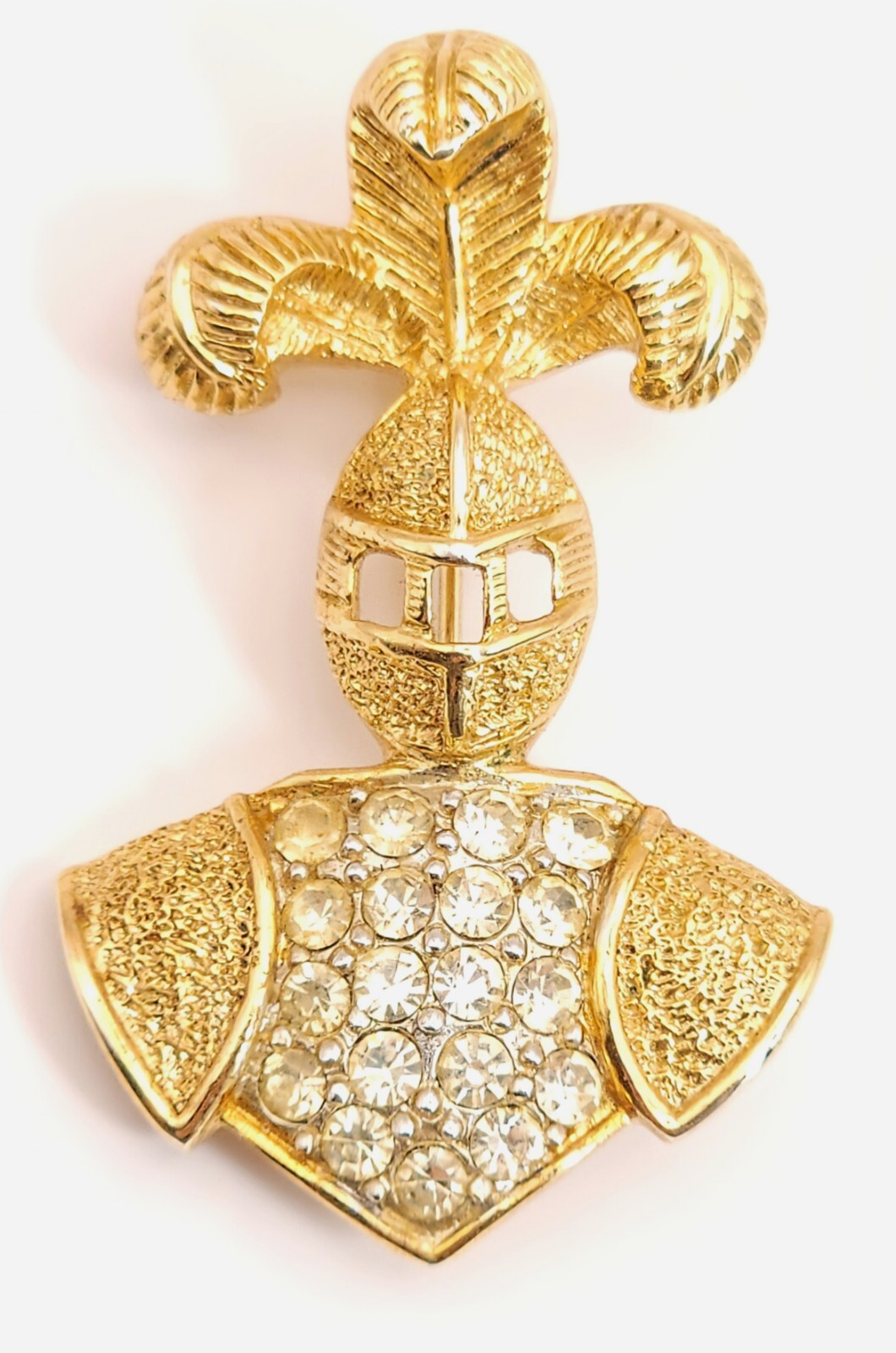 Rare Kenneth J Lane KJL Vintage Knight Brooch Texture… - Gem