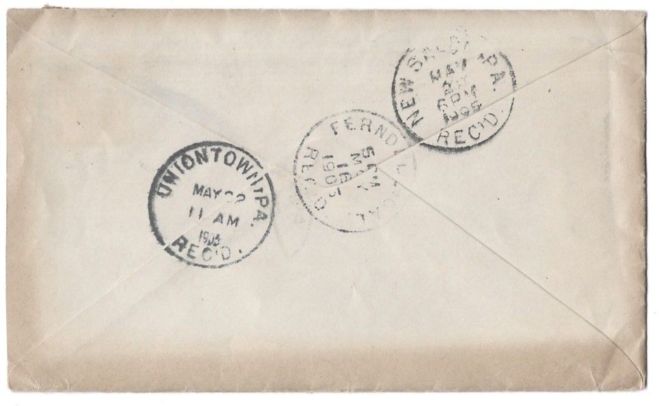 Petrolia, California to New Salem, Pennsylvania 1905 Scott 319 Cover ...
