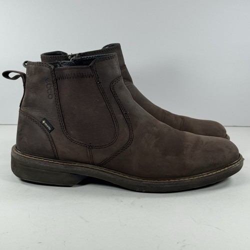 Ecco Turn GTX Brown Leather Casual Classic Side Zip Chukka Boots Men’s ...