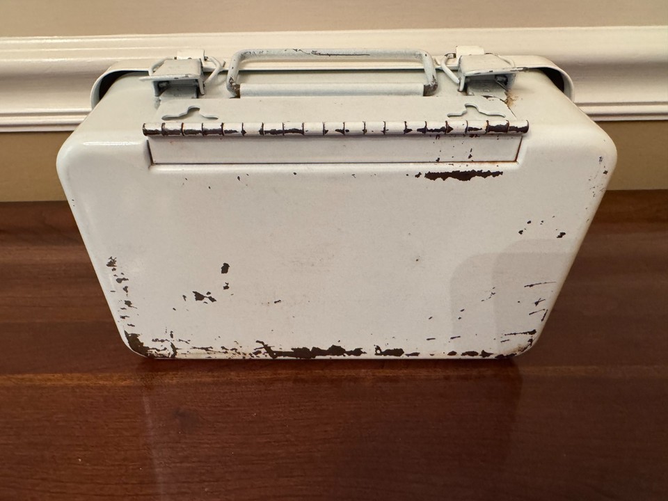 Vintage John Hancock Metal First Aid Kit Box - Empty - Wall Mount ...