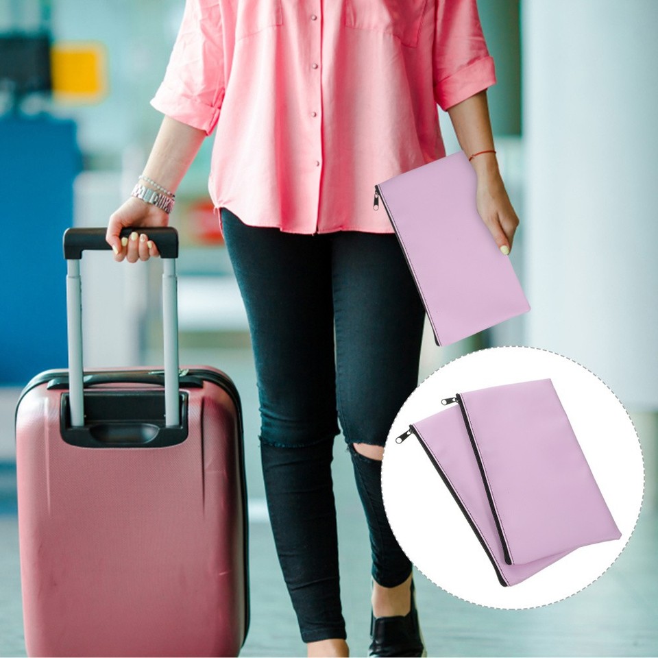 2 Pcs Money Holder for Cash Purse Zipper Bag Bank Bags Receipt with ...