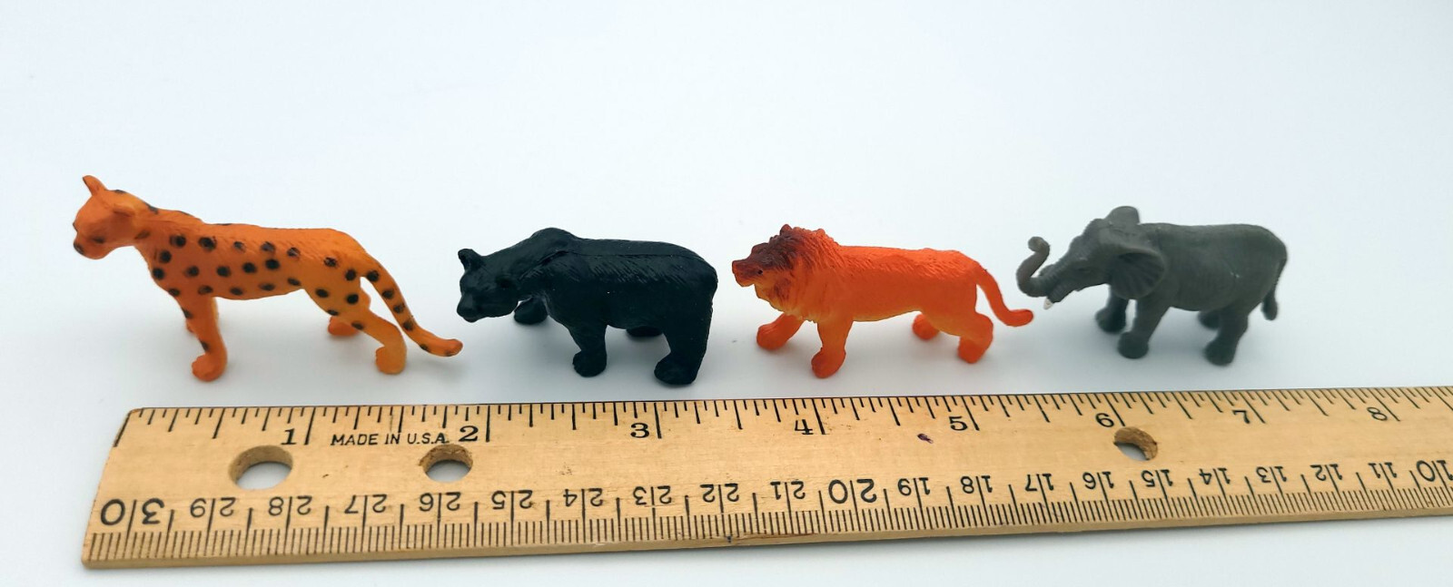FOUR Tiny Miniature Assorted ANIMAL FIGURINES Figure Vinyl PVC China 2 ...
