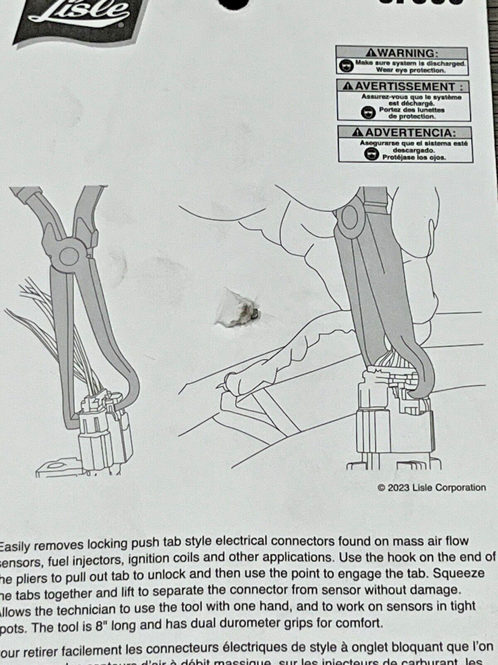 Lisle 37960 Electrical Disconnect Specialty Pliers for Push Tab Style ...