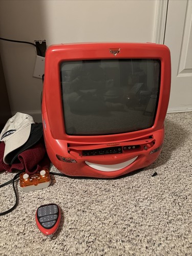 Disney Pixar Cars Lightning Mcqueen 13" CRT TV DVD Combo Television ...