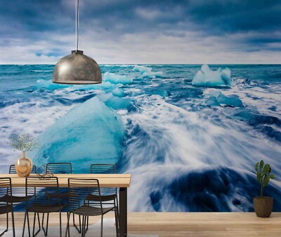 3D Summer Wave Ice Scenery Wallpaper Wall Mural Peel and Stick ...