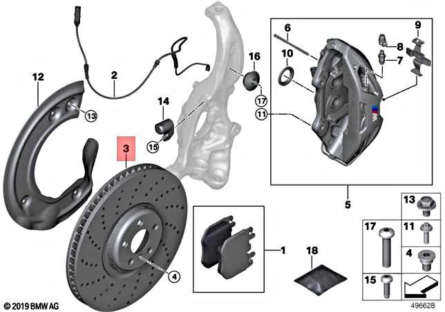 Genuine BMW G11 G12 G14 G15 G30 G31 G32 518d 520d 520dX Brake Disc ...