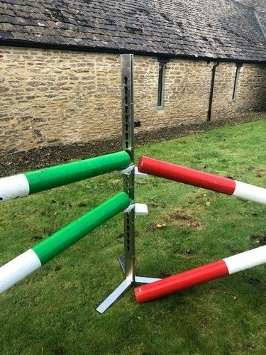 Galvanised Show Jump stands 1.55mm tall with keyhole tracks | eBay UK