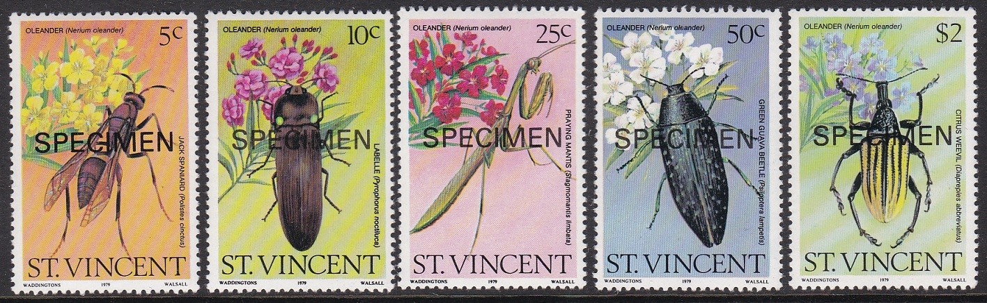 Specimen, St. Vincent Sc593-7 Oleander, Insect Bee, Wasp, Beetle ...