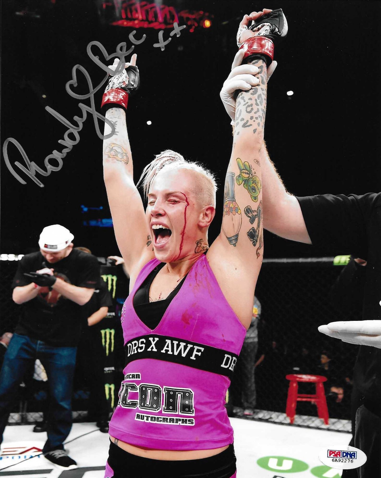 Rowdy Bec Rawlings Signed UFC 8x10 Photo PSA/DNA COA Fight Night 65 ...