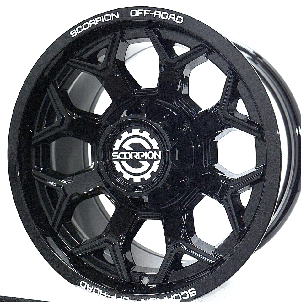 17” Gloss Black Milled Scorpion Defender Wheels fits Ford F150 Raptor ...