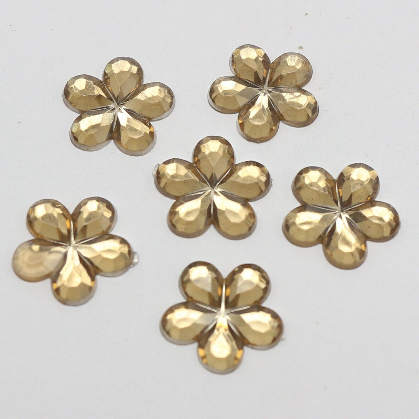 200 Acrylic Flatback Flower Rhinestone Gem 15mm Various Color DIY ...
