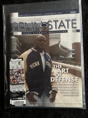 PENN ST VS CINCINNATI SEPT 10 2005 GAME PROGRAM W TICKET NICE GRADE ...
