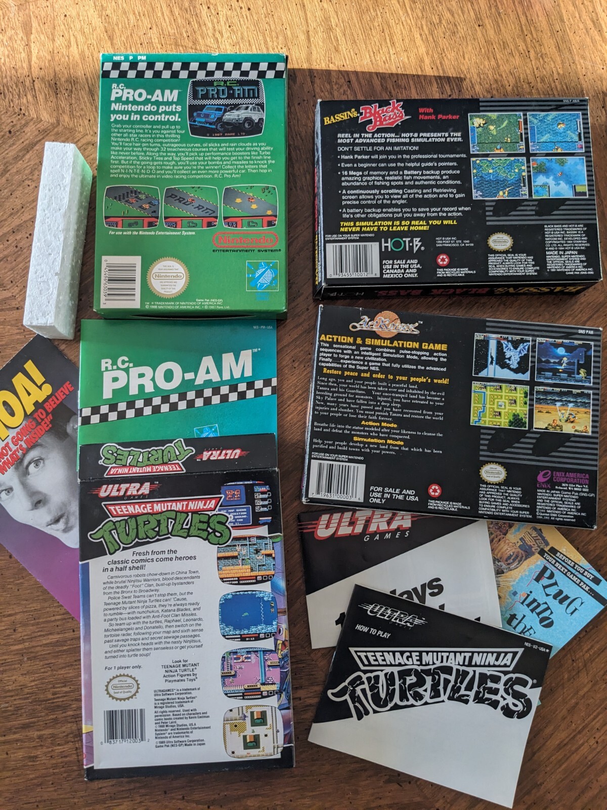 Bundle of Two NES game boxes w manuals & Two SNES game boxes Only | eBay