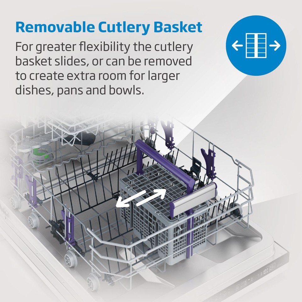 Beko DIS15020 Fully Integrated Dishwasher Slimline 45cm 10 Place Black ...