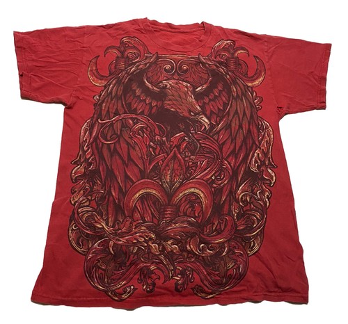 Y2K Cyber Grunge T Shirt Red Size Medium Skulls W4 | eBay