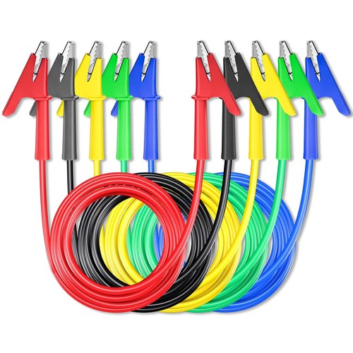 Goupchn 5PCS Alligator Clips Electrical Test Leads Dual Ended Crocodile ...
