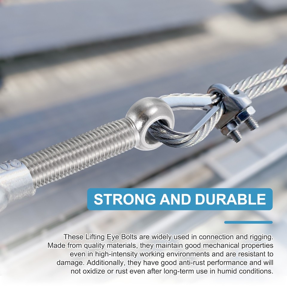 2 Pcs M12x60mm Full Thread Shoulder Swing Lifting Eye Bolt | eBay