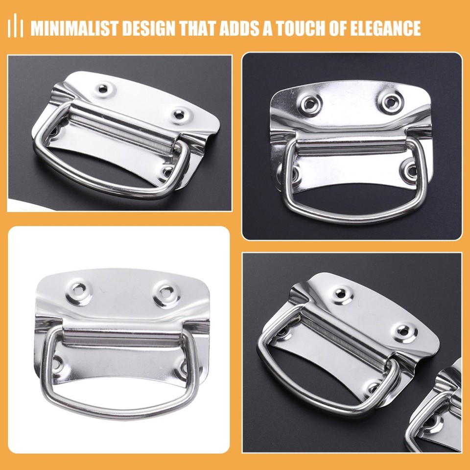 2 Pcs Universal Handle Metal Handles Heavy Duty Surface Mount Chest ...
