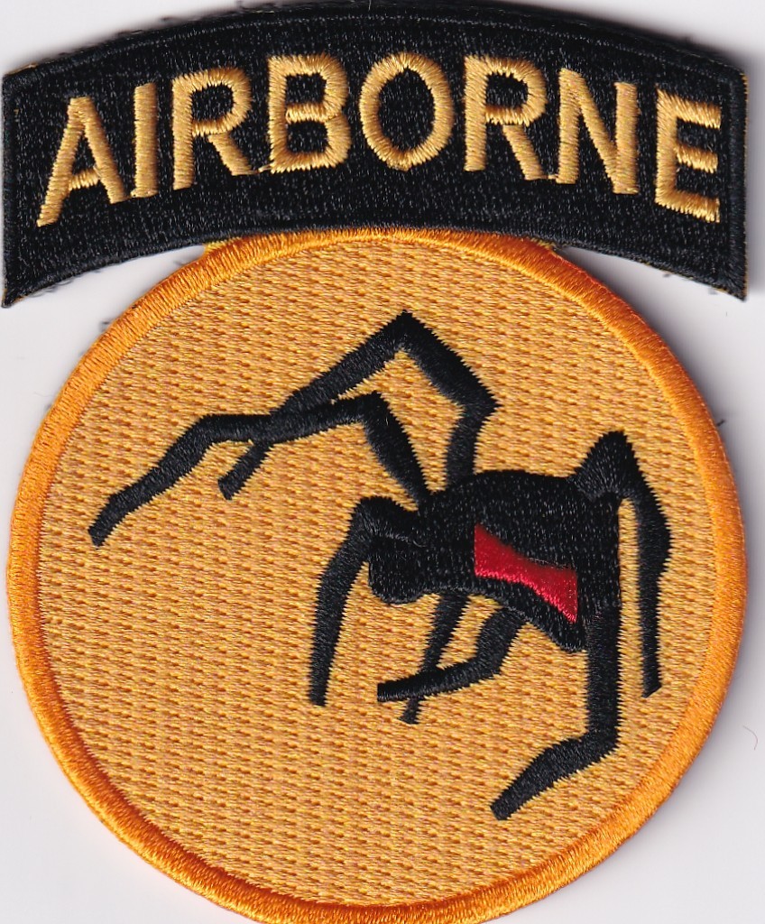 135th Airborne Division patch Black Widow with red hourglass GWOT era ...