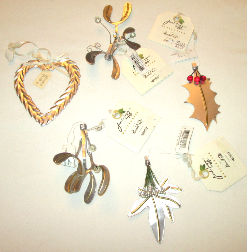 Sarah Lugg Tin Christmas Ornament Lot Of 5 Marshall Field's Tags | eBay