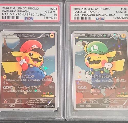Custom made PSA 10 Mario & Luigi Pikachu 294/ & 296/XY-P Japanese ...