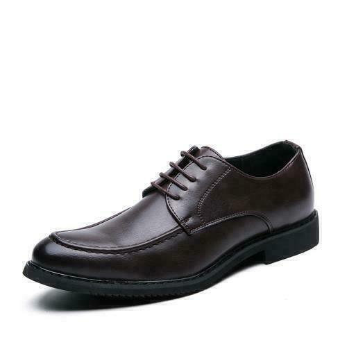 Mens Round Toe Oxfords Lace up Party Club Faux Leather Business Casual ...