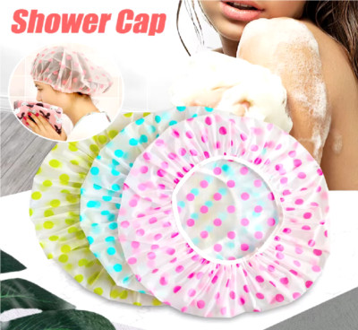 Shower Caps Reusable for Women, Waterproof, Shower Hat ( 3 Colours in a ...
