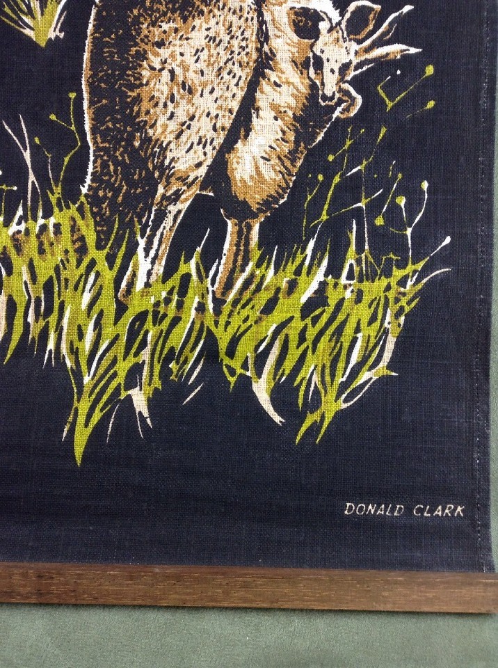 1970s Vintage Donald Clark Kangaroo wall hanging Screen Print by ...