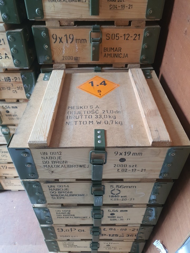 Original Polish Army Military Wooden Ammunition Ammo Storage Box Crate ...