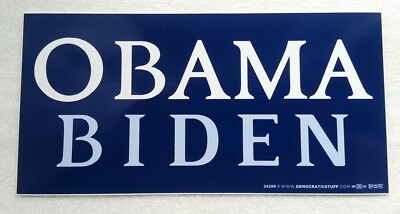 OBAMA / BIDEN 2008 Campaign Decal Sticker - 7.5" x 3.75" Blue - Barack ...