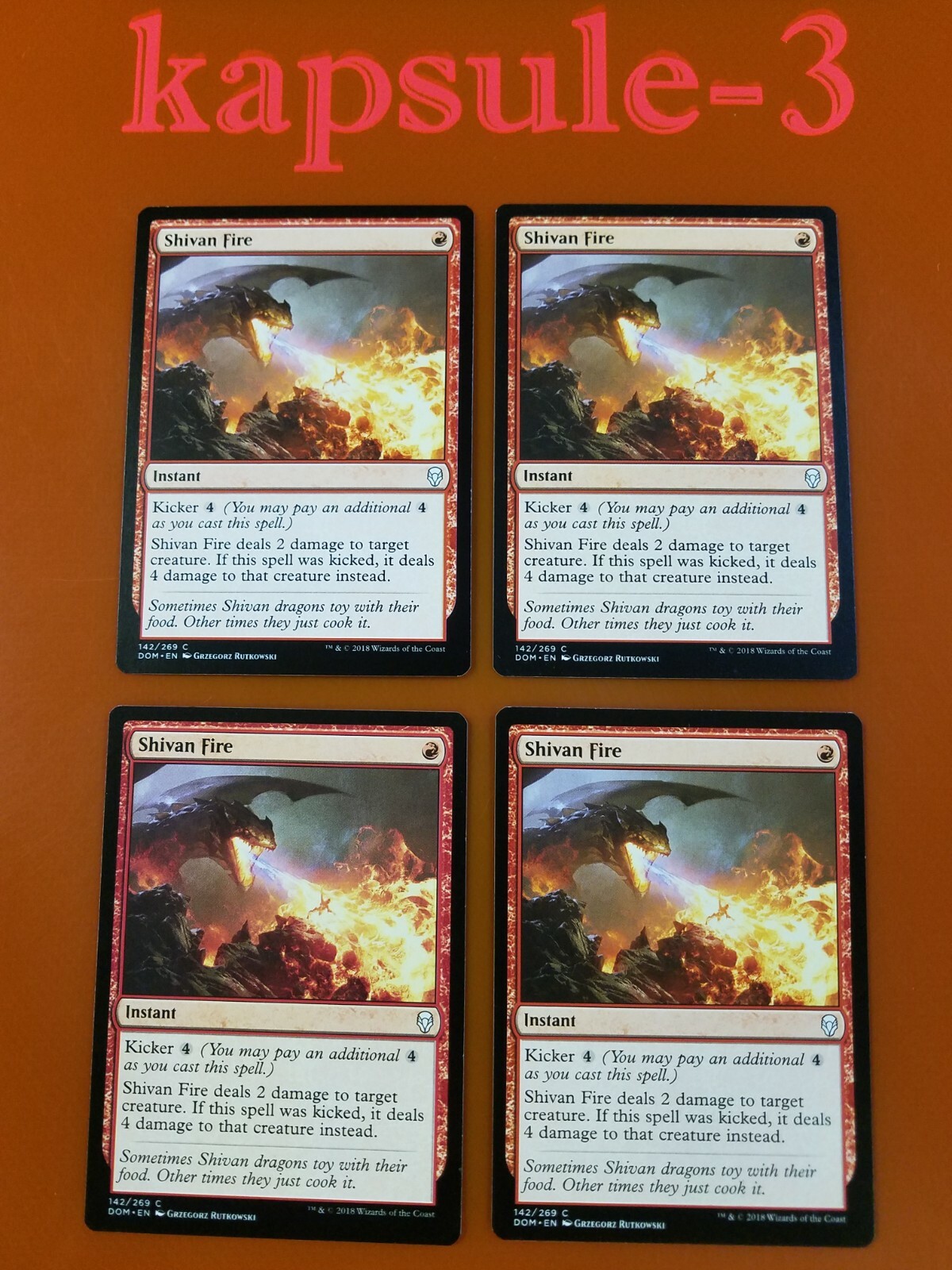 4x Shivan Fire (LP-NM) | Dominaria | MTG Magic Cards | eBay