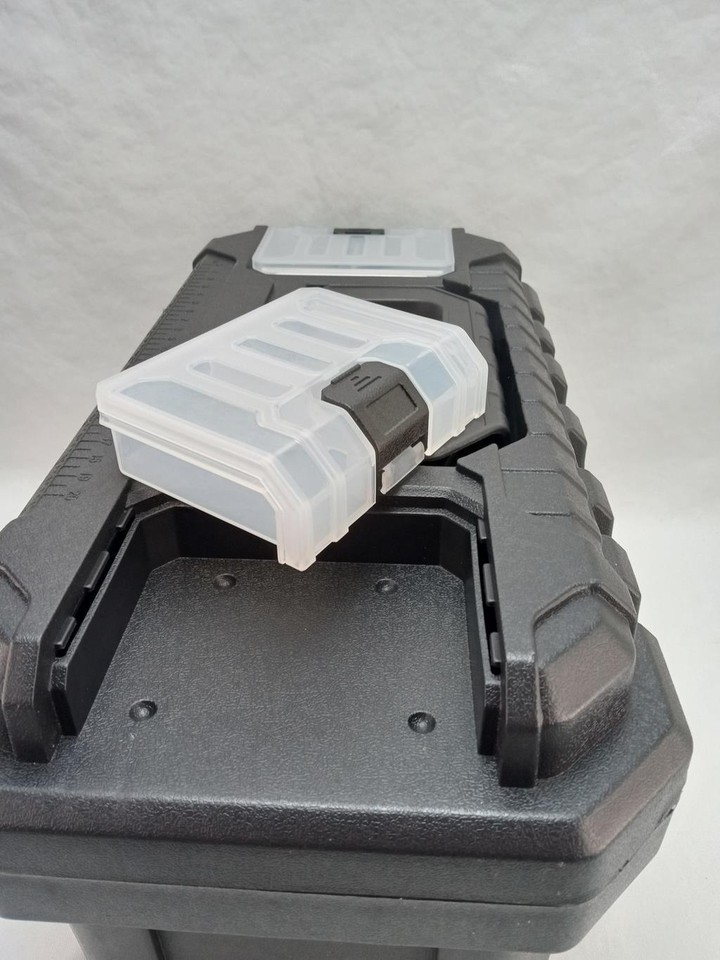 Anyyion 14-Inch Plastic Tool box with Removable Tray Small Parts Bins ...