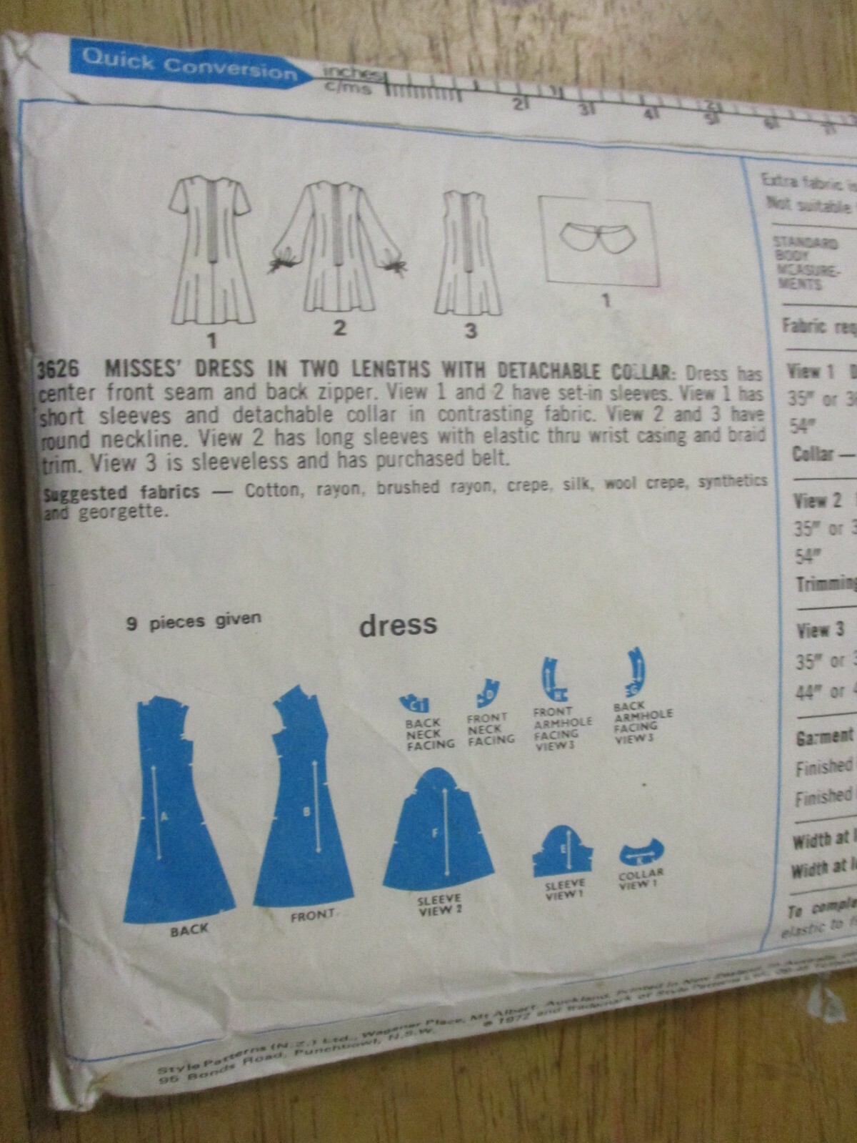 STYLE SEWING PATTERN LADIES DRESS NO. 3626 SIZE | eBay