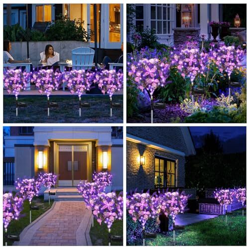 Solar Garden Lights Outdoor Lavender Solar Butterfly Lights, Gardening ...