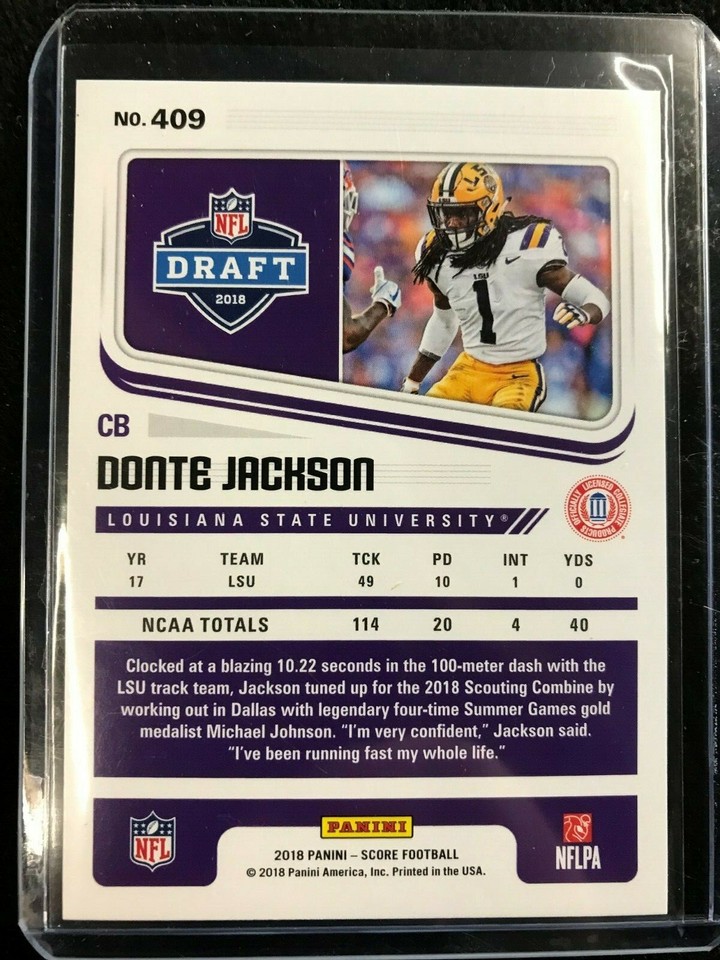 2018 Panini Score Donte Jackson Rookie card #409 - base | eBay